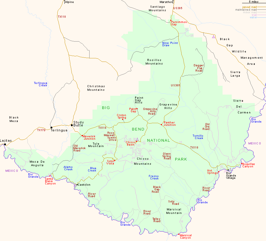 Map Of Big Bend National Park Texas