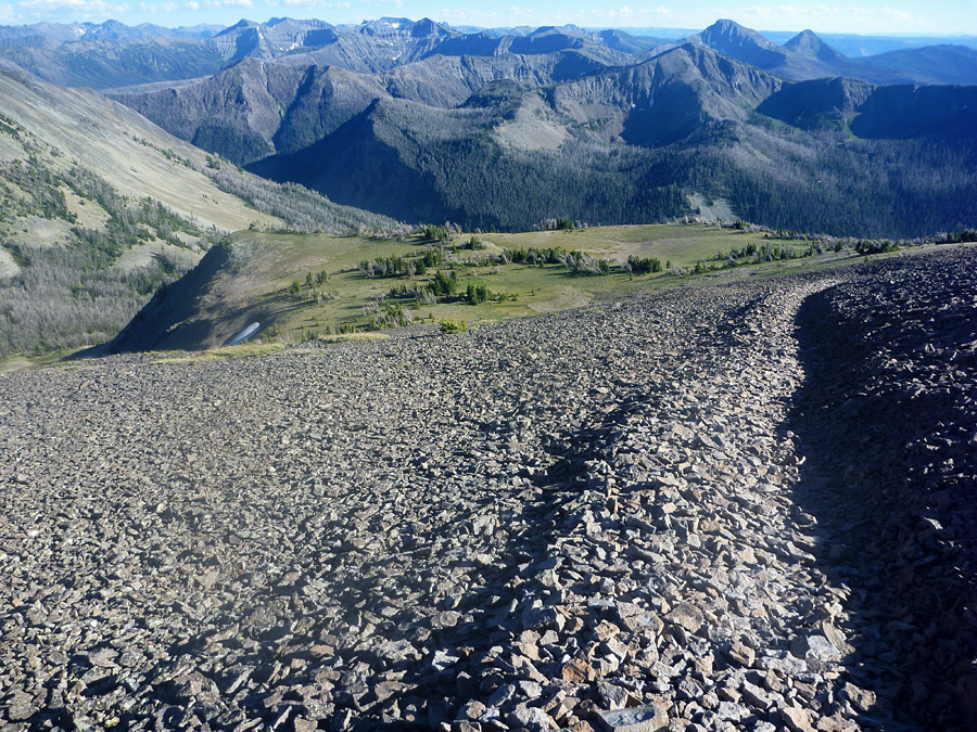 Path Up A Scree Slope Avalanche Peak Trail Yellowstone National Park